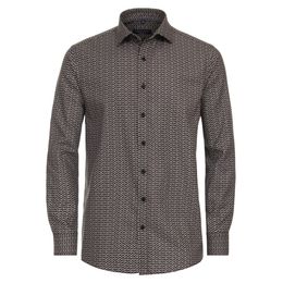 Langarmhemd Casamoda "Casamoda Freizeithemd Print", Herren, Gr. M, Normalgr&ouml;&szlig;en, braun, 100% Baumwolle, bedruckt, comfort fit, Hemden