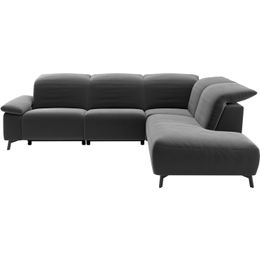 Ecksofa Musterring "MR 370, intelligenter Komfort im modernen Design", stone, B:288cm H:83cm T:241cm, 16% Baumwolle, 79% Polyester, 5% Polyacryl, Sofas, Ecksofa, Optionale Relaxfunktion, flexible Kopfteile & klappbare Armlehnen