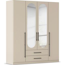 Kleiderschrank OTTO HOME "Schlafzimmer Schrank Garderobe RONDO Breiten 136/181/226/271 cm", beige (champagner), B:181cm H:210cm T:54cm, Holzwerkstoff, Schr&auml;nke, Kleiderschrank, elegante ovale Spiegelelemente Metallgriffe in Schwarz MADE IN GERMANY