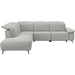 Ecksofa Musterring "MR 370, intelligenter Komfort im modernen Design", light, grau, B:288cm H:83cm T:241cm, 8% Baumwolle, 92% Polyester, Sofas, Ecksofa, Optionale Relaxfunktion, flexible Kopfteile & klappbare Armlehnen