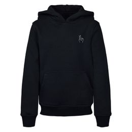 Kapuzensweatshirt MisterTee "MisterTee Herren Kids Easy Sign Hoody", M&auml;dchen, Gr. 158/164, schwarz, 65% Baumwolle, 35% Polyester, bedruckt, Sweatshirts