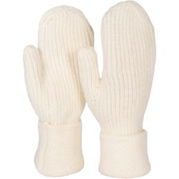 F&auml;ustlinge styleBREAKER "Strick F&auml;ustlinge mit gemustertem Bund", Damen, wei&szlig; (creme), Obermaterial: 100% Polyacryl PAN., Modisch, Handschuhe F&auml;ustlinge