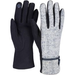 Fleecehandschuhe styleBREAKER "Touchscreen Handschuhe Fischgr&auml;t Muster", Damen, blau (dunkelblau), Obermaterial: 50% Viskose CV. 50% Polyester PES., Modisch, Handschuhe