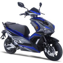 E-Motorroller Gt Union "e-Striker 45", schwarz (schwarz, blau, schwarz), Elektromotorroller, 45 km/h, Bosch-Motor, B:72cm H:118cm L:184cm