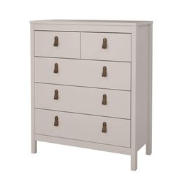 Kommode Home Affaire "Madrid, Aufbewahrung, Schubladenschrank, Stauraum", cashmere, B:82,3cm H:98,9cm T:38,4cm, Sideboards, Kommode, Skandinavisches Design, Wahlweise Leder- oder Metallgriffe