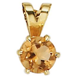 Kettenanh&auml;nger Jobo "Anh&auml;nger mit Citrin", gelb (gelbgold 585), Schmuckanh&auml;nger, Damen, Gelbgold 585, Kettenanh&auml;nger, 585 Gold