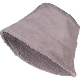 Fischerhut styleBREAKER "2 in 1 Wende Fischerhut Materialmix", Damen, grau, Obermaterial: 100% Polyester PES., Modisch, H&uuml;te