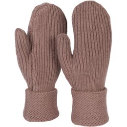 F&auml;ustlinge styleBREAKER "Strick F&auml;ustlinge mit gemustertem Bund", Damen, grau (taupe), Obermaterial: 100% Polyacryl PAN., Modisch, Handschuhe F&auml;ustlinge