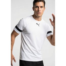 Fu&szlig;balltrikot Puma "TEAMRISE JERSEY", Herren, Gr. L, schwarz-wei&szlig; (Puma wei&szlig;, Puma schwarz, Puma wei&szlig;), Netz, Obermaterial: 100% Polyester, unifarben, regular fit normal, Rundhals, Trikots Fu&szlig;balltrikot, Regular Fit, mit Rundhalsausschnitt, mit Mesh-Details an den &Auml;rmeln