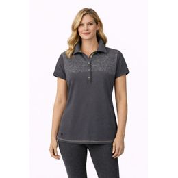 Poloshirt LPO "Funktionspolo Charlotte", Damen, Gr. 40 (M), grau (asphalt), Jersey, 50% Baumwolle. 50% Polyester, regular fit h&uuml;ftbedeckend, Shirts, Auch in Gro&szlig;en Gr&ouml;&szlig;en erh&auml;ltlich