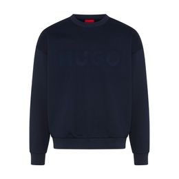 Sweatshirt Hugo "Dinex", Herren, Gr. L, dunkelblau405, Sweatware, Obermaterial: 100% Baumwolle, unifarben, oversize normal, Rundhals, B&uuml;ndchen, Sweatshirts Sweatshirt, Rundhalsausschnitt, Oversize Fit, Logo-Druck