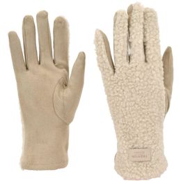 Fleecehandschuhe styleBREAKER "Touchscreen Handschuhe mit Teddypl&uuml;sch", Damen, beige, Obermaterial: 10% Elasthan EL. 90% Polyester PES., Modisch, Handschuhe