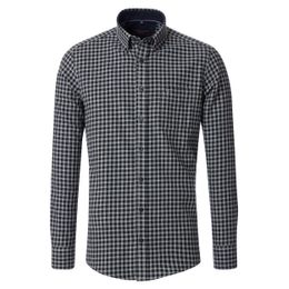 Langarmhemd Casamoda "Casamoda Freizeithemd kariert", Herren, Gr. XL, Normalgr&ouml;&szlig;en, blau (dunkelblau), 100% Baumwolle, kariert, l&auml;ssig geschnitten, Hemden