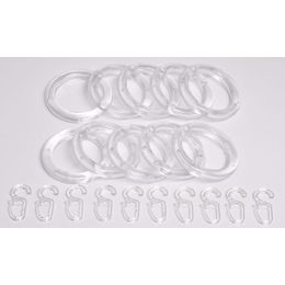 Gardinenring Indeko "a10", transparent, Gardinenbefestigungen, f&uuml;r Gardinenstangen &Oslash; 20 und 28 mm