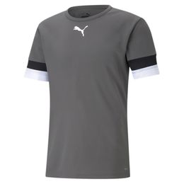 Fu&szlig;balltrikot Puma "TEAMRISE JERSEY", Herren, Gr. L, smoked pearl, Puma schwarz, Puma wei&szlig;, Netz, Obermaterial: 100% Polyester, unifarben, regular fit normal, Rundhals, Trikots Fu&szlig;balltrikot, Regular Fit, mit Rundhalsausschnitt, mit Mesh-Details an den &Auml;rmeln