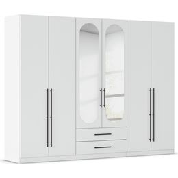 Kleiderschrank OTTO HOME "Schlafzimmer Schrank Garderobe RONDO Breiten 136/181/226/271 cm", alpinwei&szlig;, B:271cm H:210cm T:54cm, Holzwerkstoff, Schr&auml;nke, Kleiderschrank, elegante ovale Spiegelelemente Metallgriffe in Schwarz MADE IN GERMANY
