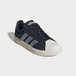 Sneaker adidas Sportswear "STREETTALK", Damen, Gr. 36, core schwarz, tech grau metallic, sanftes wei&szlig;, Leder, Schuhe Sneaker, inspiriert vom Design des adidas Superstar