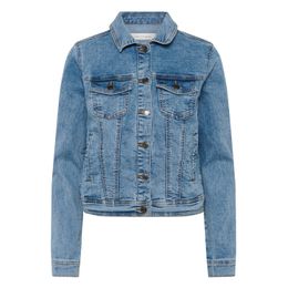 Jeansjacke Kaffe "Jeansjacke KAvilma", Damen, Gr. 46, blau (washed blau denim), Obermaterial: 81% Baumwolle CO. 17% Polyester PES. 2% Elasthan EL., Jacken Jeansjacke