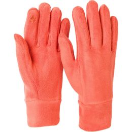 Fleecehandschuhe styleBREAKER "Einfarbige Touchscreen Fleece Handschuhe", Damen, orange, Obermaterial: 10% Elasthan EL. 90% Polyester PES., Modisch, Handschuhe