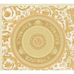 Vliestapete Versace "Wallpaper Versace 5 Floral Design", wei&szlig; (goldfarben wei&szlig;), B:0,7m H:0,01m L:10,05m, Vinyl, Vlies, Tapeten, Designertapete auffallende Fliesen-Tapete Tapeten Wohnzimmer modern