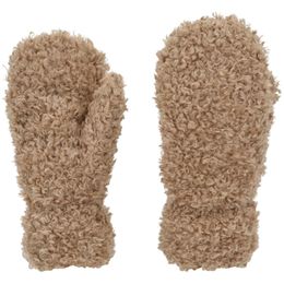 F&auml;ustlinge styleBREAKER "Teddy F&auml;ustlinge mit Fleece Futter", Damen, braun (hellbraun), Obermaterial: 10% Elasthan EL. 90% Polyester PES., Modisch, Handschuhe F&auml;ustlinge