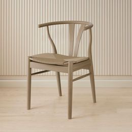 Stuhl HAMMEL FURNITURE "Freja, Massivholz Stuhl mit gepolstertem Sitz &ndash; komfortabel & robust", , eiche wei&szlig; ge&ouml;lt, eiche wei&szlig; ge&ouml;lt, beige, B:53cm H:75cm T:54cm, Massivholz, St&uuml;hle, Stuhl, Massivholz, gepolsterte Sitzfl&auml;che, versch. Farbvarianten