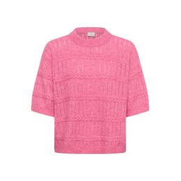 Strickpullover Kaffe "Strickpullover KAmonia", Damen, Gr. L, pink power melange, Obermaterial: 78% Polyester PES. 13% Polyacryl PAN. 6% Wolle mw. 3% Elasthan EL., Pullover Strickpullover