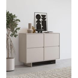 Sideboard OTTO HOME "Tatami, Stilvolle, moderne grifflose Kommode 2 T&uuml;ren, Breite 111cm", kaschmire, kaschmire, B:111cm H:88cm T:41,5cm, Holzwerkstoff, Melamin, Metall, Spanplatte, Sideboards, Sideboard, Anrichte mit viel Stauraum, B&ouml;den verstellbar, push-to-open-Funktion