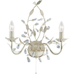 Searchlight Wandleuchte "Alamandite 2Lt Wandleuchte - Cremefarbig und Gold", natur, H: 40cm, 1 Stk., Leuchten, Wandleuchte