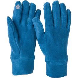Fleecehandschuhe styleBREAKER "Einfarbige Touchscreen Fleece Handschuhe", Damen, blau (petrol), Obermaterial: 10% Elasthan EL. 90% Polyester PES., Modisch, Handschuhe