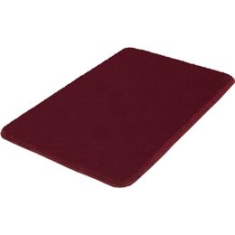 Badematte Kleine Wolke "Marco, Badvorleger, Badezimmer Teppich", rot (granat), H:20mm, Polyester, Badematten, Badematte, Badteppich, Uni Farben