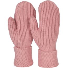 F&auml;ustlinge styleBREAKER "Strick F&auml;ustlinge mit gemustertem Bund", Damen, rosa (altrose), Obermaterial: 100% Polyacryl PAN., Modisch, Handschuhe F&auml;ustlinge
