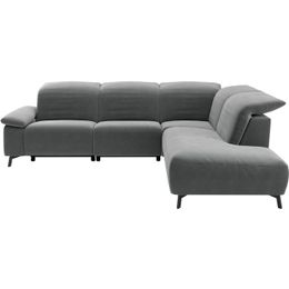 Ecksofa Musterring "MR 370, intelligenter Komfort im modernen Design", grau, B:288cm H:83cm T:241cm, 16% Baumwolle, 79% Polyester, 5% Polyacryl, Sofas, Ecksofa, Optionale Relaxfunktion, flexible Kopfteile & klappbare Armlehnen