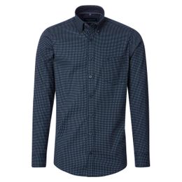 Langarmhemd Casamoda "Casamoda Freizeithemd Print", Herren, Gr. L, Normalgr&ouml;&szlig;en, blau, 100% Baumwolle, bedruckt, comfort fit, Hemden