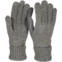 Strickhandschuhe styleBREAKER "Strick Handschuhe mit Strass Stern", Damen, grau (dunkelgrau meliert), Obermaterial: 65% Polyacryl PAN. 35% Wolle WO., Modisch, Handschuhe