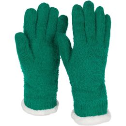 Strickhandschuhe styleBREAKER "Strickhandschuhe mit Reiskornmuster und Fleece", Damen, gr&uuml;n, Modisch, Handschuhe