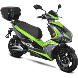 E-Mofaroller Gt Union "e-Striker 25", schwarz (schwarz, gr&uuml;n, schwarz), Elektromotorroller, 25 km/h, Bosch-Motor, B:72cm H:118cm L:184cm