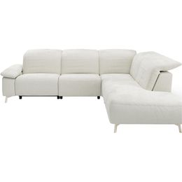 Ecksofa Musterring "MR 370, intelligenter Komfort im modernen Design", snow, B:288cm H:83cm T:241cm, 8% Baumwolle, 92% Polyester, Sofas, Ecksofa, Optionale Relaxfunktion, flexible Kopfteile & klappbare Armlehnen