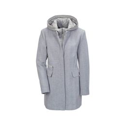 Langmantel GOLDNER "Kurzgr&ouml;&szlig;e Mantel mit herausnehmbarem Steppfutter", Damen, Gr. 23, silber (silbergrau, dunkelgrau, melange), Obermaterial: 100% Polyester PES., Sonstiges, M&auml;ntel, Ohne