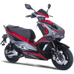 E-Motorroller Gt Union "e-Striker 45", schwarz (schwarz, rot, schwarz), Elektromotorroller, 45 km/h, Bosch-Motor, B:72cm H:118cm L:184cm
