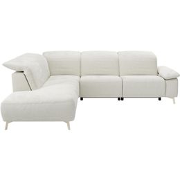 Ecksofa Musterring "MR 370, intelligenter Komfort im modernen Design", snow, B:288cm H:83cm T:241cm, 8% Baumwolle, 92% Polyester, Sofas, Ecksofa, Optionale Relaxfunktion, flexible Kopfteile & klappbare Armlehnen