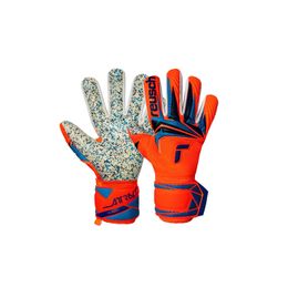 Torwarthandschuhe Reusch "Attrakt Fusion NC", Damen, Gr. 10.5, orange, blau, 32% Polyester, 53% Latex, 6% Polyamid, 3% Synthetik, Handschuhe, mit Profi-Technologie