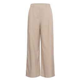 Stoffhose Kaffe "Casual Hose KAkaren", Damen, Gr. 42, N-Gr, beige (beige pinstripe cc), Obermaterial: 90% Polyester PES. 7% Viskose CV. 3% Elasthan EL., Hosen Stoffhose