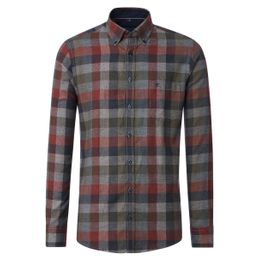 Langarmhemd Casamoda "Casamoda Freizeithemd kariert", Herren, Gr. L, Normalgr&ouml;&szlig;en, orange, 100% Baumwolle, kariert, comfort fit, Hemden