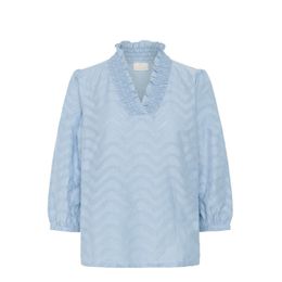 Langarmbluse Kaffe "Langarm-Bluse KAvictoria", Damen, Gr. 36, blau (soft chambray), Obermaterial: 100% Baumwolle CO., Blusen
