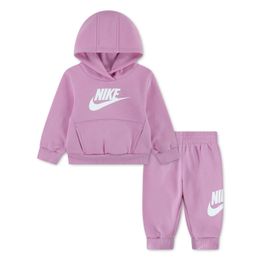 Jogginganzug Nike Sportswear "NKN CLUB FLEECE SET", Jungen, Gr. 18M, pink rise, Sweatware, Obermaterial: 60% Baumwolle, 40% Polyester, Sportanz&uuml;ge Jogginganzug, mit Kapuze, mit elastischem Bund und gerippten B&uuml;ndchen