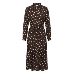 Midikleid Kaffe "Kleid KAoline", Damen, Gr. 34, N-Gr, braun (chocolate braun with chalk dot), Obermaterial: 50% Viskose CV. 50% Viskose LENZING ECOVERO CV LenzEcov., Kleider Midikleid