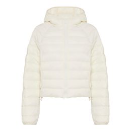Steppjacke Calvin Klein Jeans "ULW SHORT CK PACKABLE PUFFER JAC", Damen, Gr. S, tofu, Web, Obermaterial: 100% Polypropylen, unifarben, taillenbedeckt, Raglan&auml;rmel eingefasste Kante, Jacken Steppjacke, in kurzer Passform