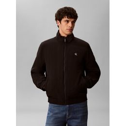 Blouson Calvin Klein Jeans, Herren, Gr. L, schwarz, Web, Obermaterial: 100% Nylon, unifarben, regular fit normal, hoch geschlossener Ausschnitt, elastischer Bund, Jacken Blouson, Stehkragen, 2-Wege-Zipper, Regular Fit, wattiert