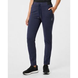 Sweatpants LPO "Sportjogger Thora", Damen, Gr. 40/42 (M), Normalgr&ouml;&szlig;en, blau (night sky), Jersey, 47% Baumwolle. 46% Polyester. 7% Elasthan, regular fit kn&ouml;chellang, Hosen, aus strapazierf&auml;higem Double Face Material
